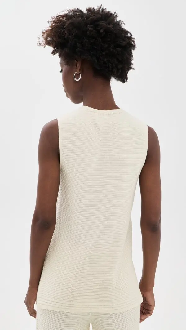 LA LIGNE Crochet Crewneck Sleeveless Top