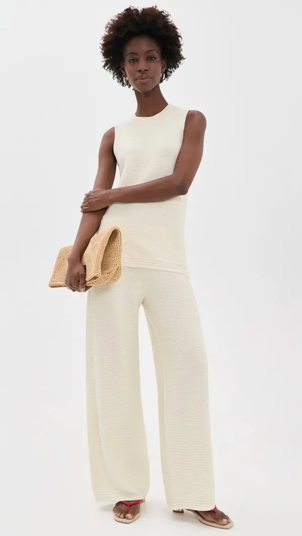 LA LIGNE Crochet Crewneck Sleeveless Top