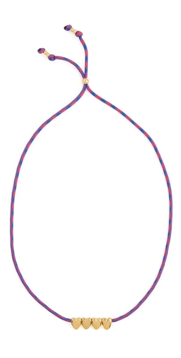 LOGAN TAY Gold Heart Paracord Necklace - Multi-color
