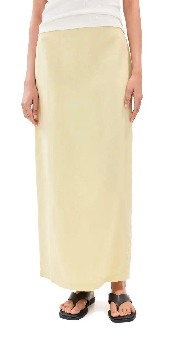LE BOP Vanessa Linen Maxi Skirt - Honeydew
