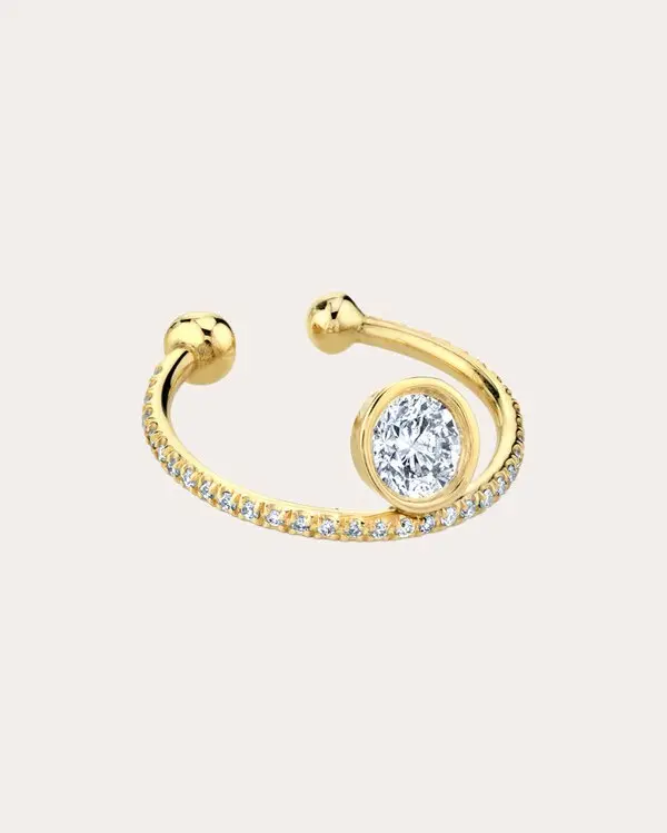GABRIELA ARTIGAS Diamond Pavé Floating Disc Ear Cuff - Gold