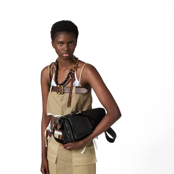 Miu Miu Chino Top With Leather Belt Detail