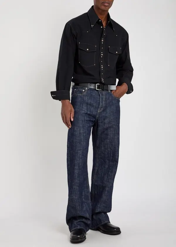LEMAIRE Stud-embellished Cotton-poplin Shirt