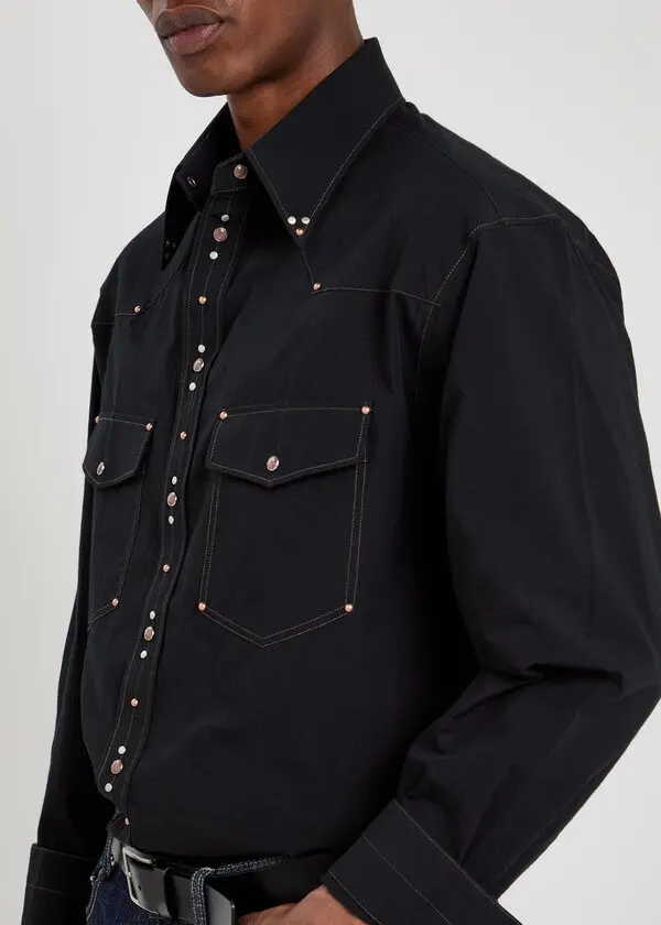LEMAIRE Stud-embellished Cotton-poplin Shirt