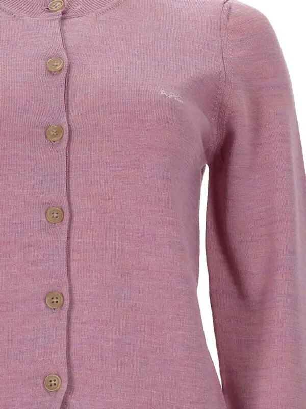 A.p.c. Fine Knit Cardigan - Pink