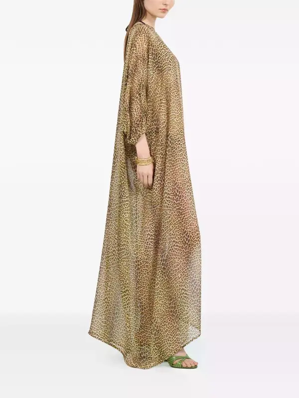 Roberto Cavalli Leopard-print Kaftan Dress