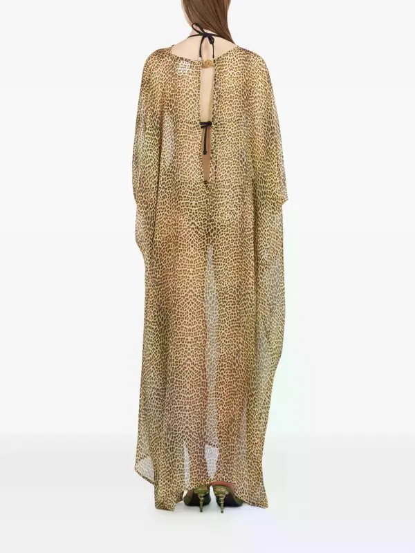 Roberto Cavalli Leopard-print Kaftan Dress