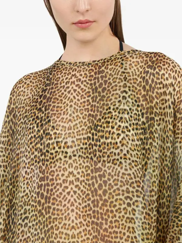 Roberto Cavalli Leopard-print Kaftan Dress