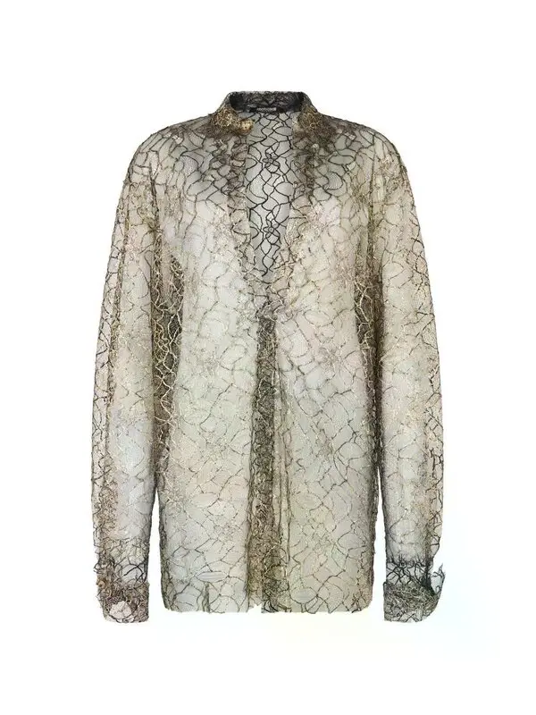 Roberto Cavalli Embroidered Lace Shirt