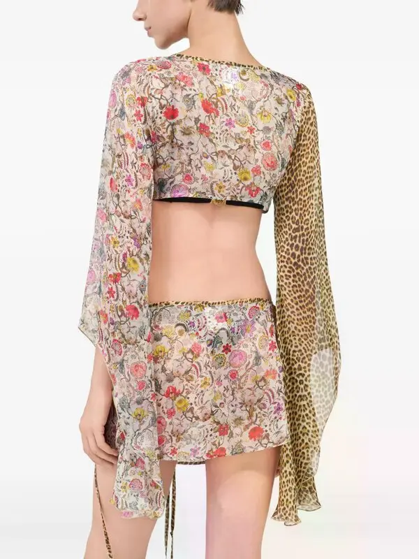 Roberto Cavalli Baby Jaguar Print Silk Blouse