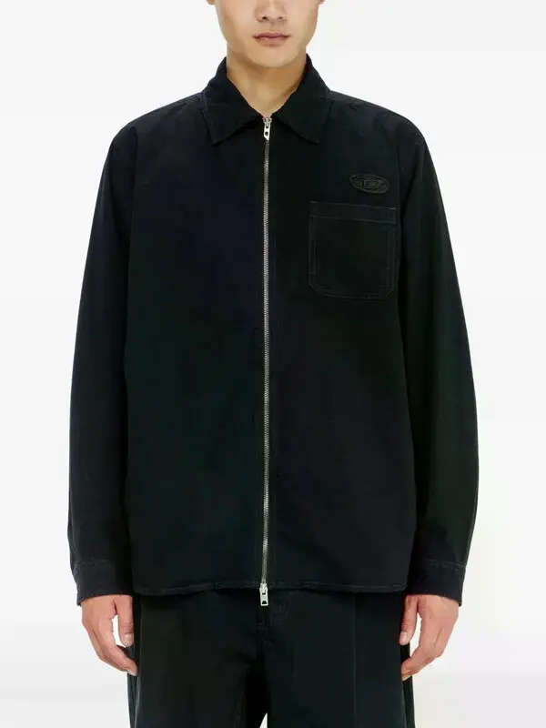 DIESEL® Oval D Logo Zip-up Shirt