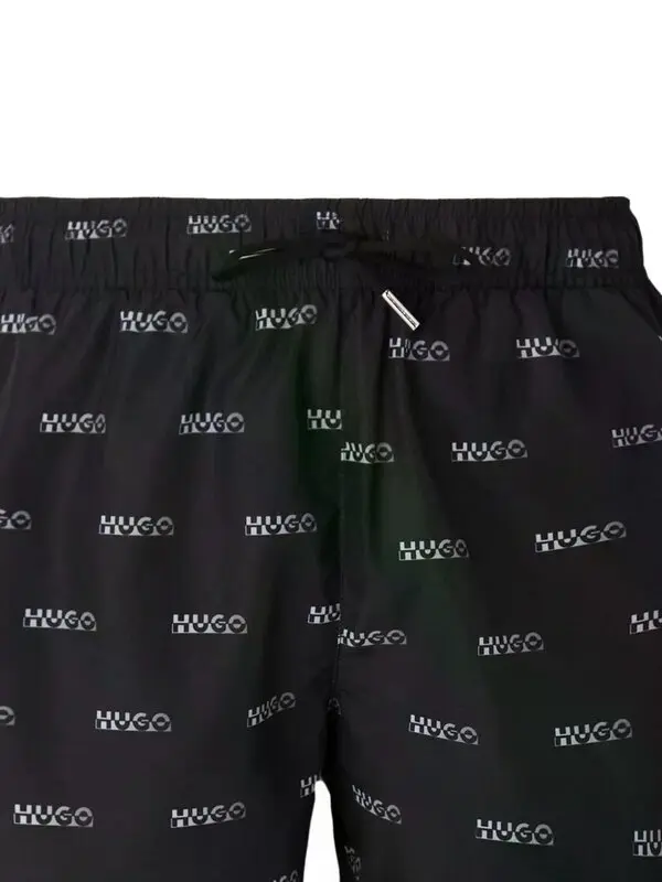 Hugo Logo Print Swim Shorts