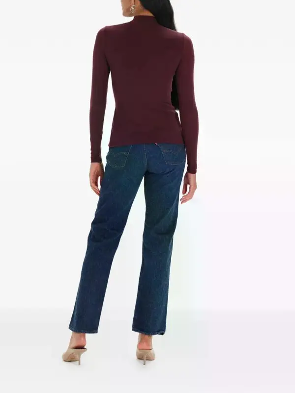 MANURI Lace-up Blouse - Red