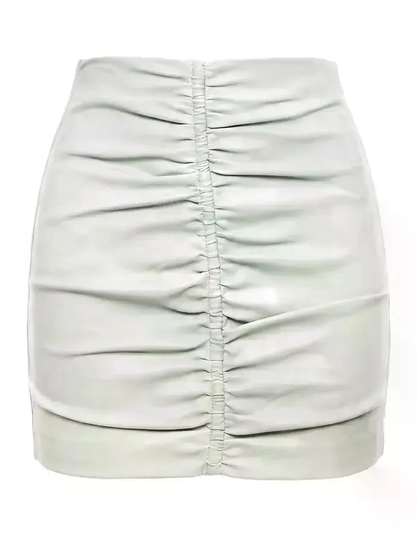 Dsquared2 Ruched Leather Mini Skirt