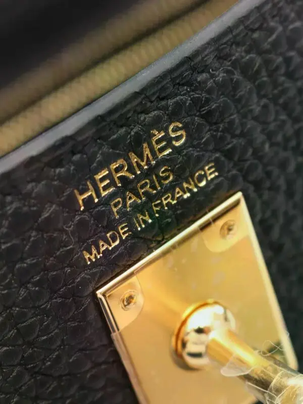 Hermès Kelly 25 Togo Leather Tote Bag - Black