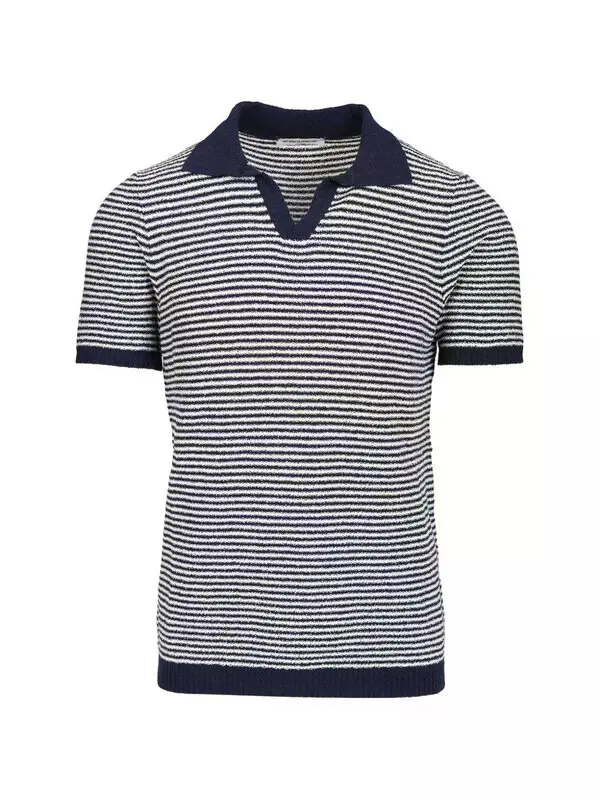 AL DUCA D’AOSTA 1902 Striped Short-sleeve Polo Shirt
