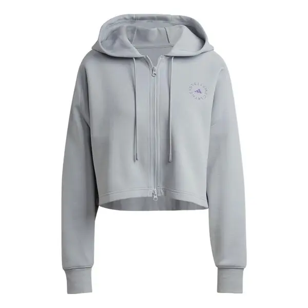 Adidas Stella Mccartney Cropped Hooded Jacket - Grey