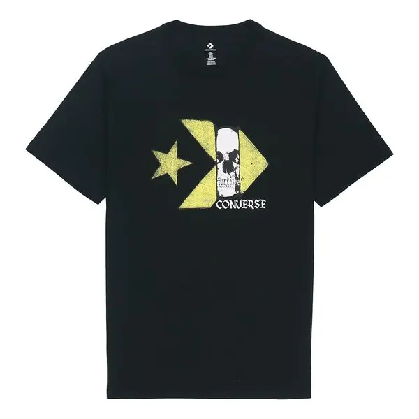 CONVERSE Chuck Taylor Skull Logo Short Sleeve T-shirt Asia Sizing - Black
