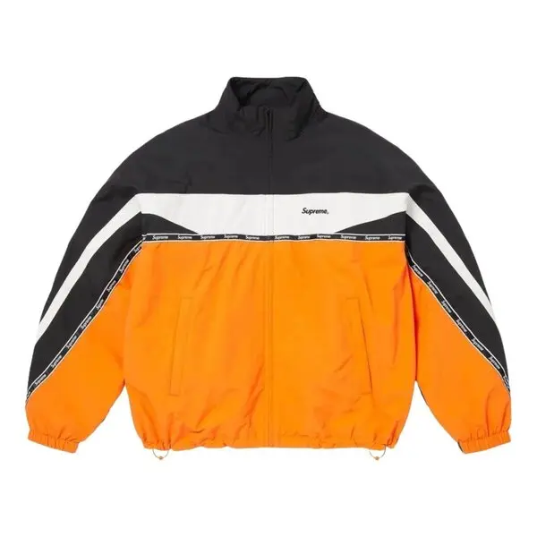 Supreme Logo Taping Track Jacket - Black/orange