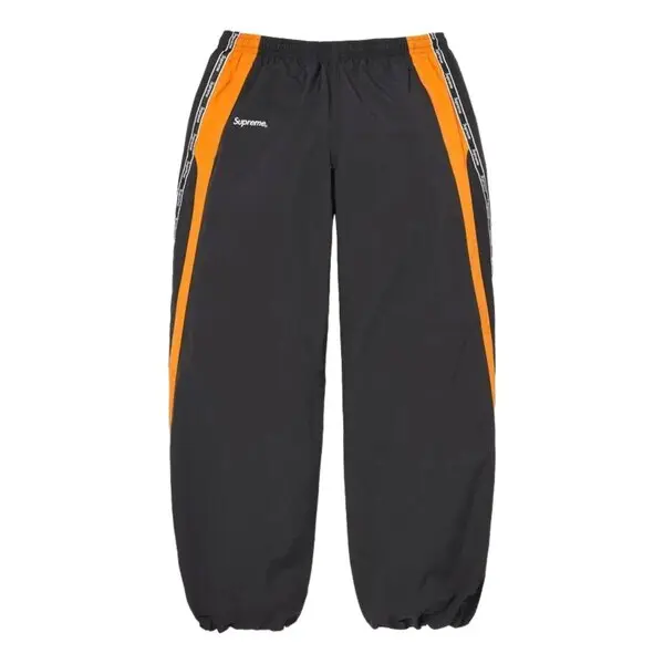 Supreme Ss26 Logo Taping Track Pant 'orange - Black/orange