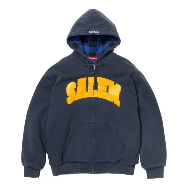 Supreme X Salem Ss26 Zip Up Hooded Sweatshirt - Navy