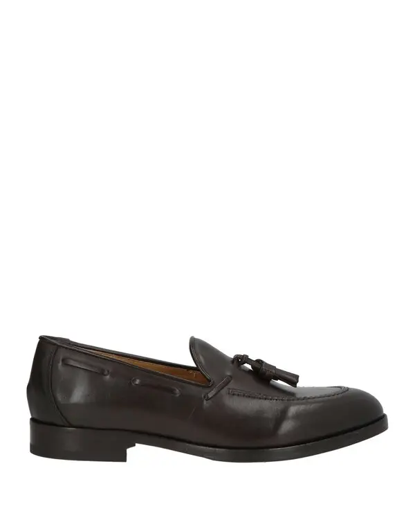 TESTONI Dark Leather Loafers With Tassels