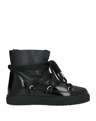 Inuikii Padded Leather Ankle Boots With Shearling - Black