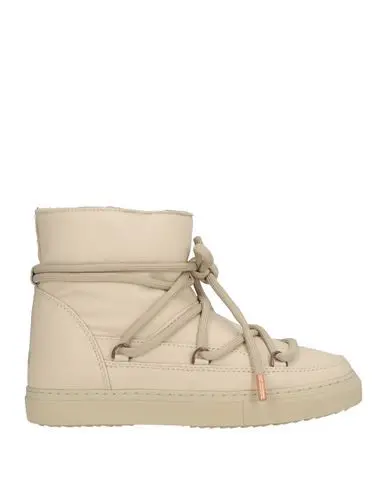 Inuikii Padded Leather Shearling Lined Ankle Boots - Beige