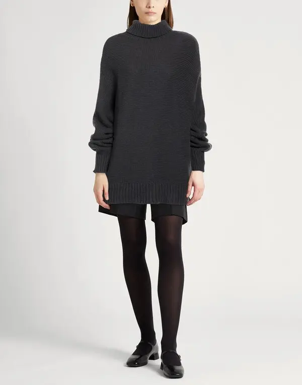 ALYSI Turtleneck Merino Wool And Cashmere Sweater - Grey
