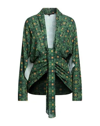 BABYLON Floral Print Crepe V-neck Top - Green