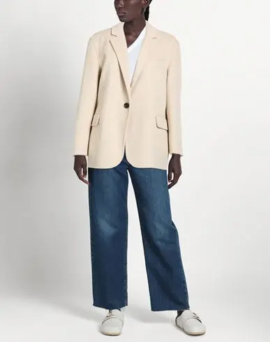 BRERAS MILANO Wool Blend Single-breasted Blazer - Ivory