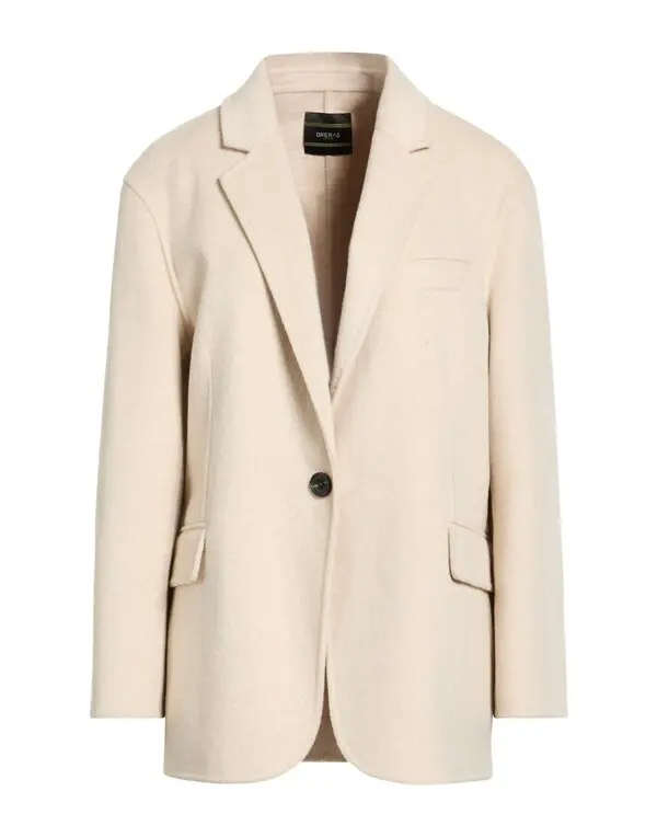 BRERAS MILANO Wool Blend Single-breasted Blazer - Ivory