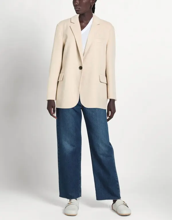 BRERAS MILANO Wool Blend Single-breasted Blazer - Ivory