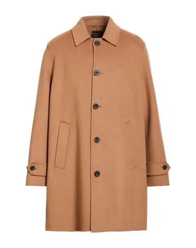 BRERAS MILANO Camel Wool Polyester Single-breasted Coat - Beige