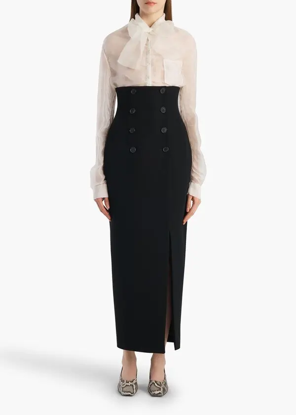 Khaite Allie Ruched Silk Organza Shirt - Chalk