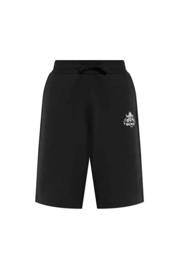 Balmain Cotton Printed Logo Shorts