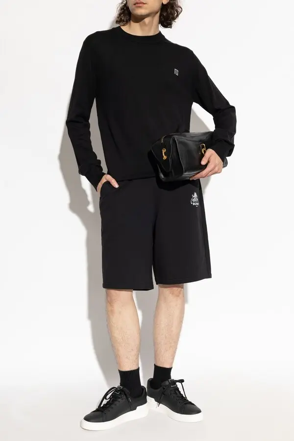 Balmain Cotton Printed Logo Shorts