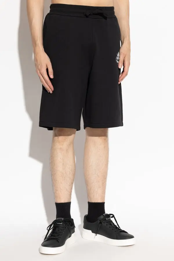 Balmain Cotton Printed Logo Shorts