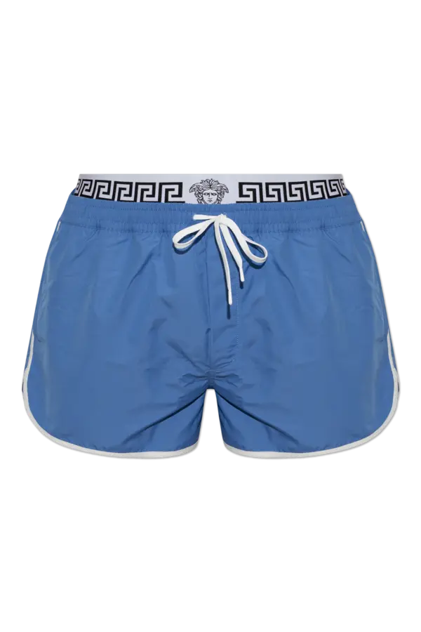 Versace Patchwork Swim Shorts - Blue