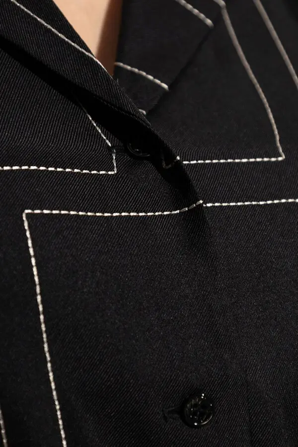TOTEME Silk Shirt With Geometric Contrast Stitching