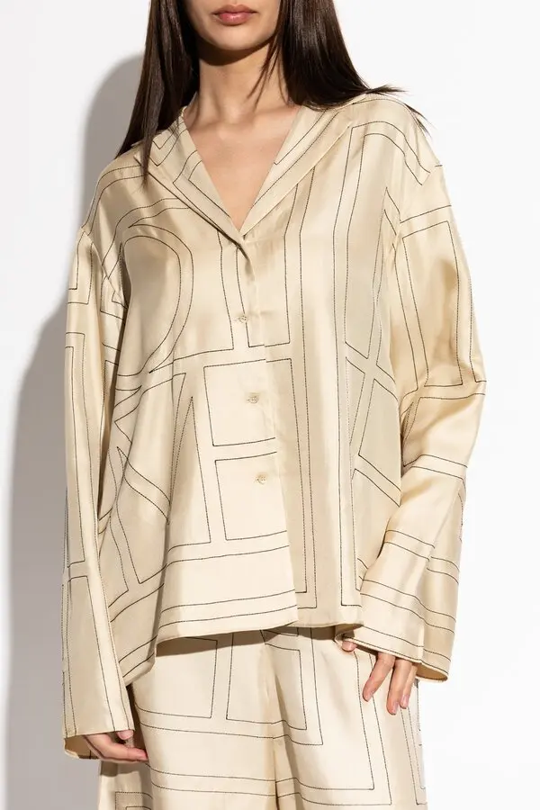 TOTEME Silk Shirt With Geometric Embroidery