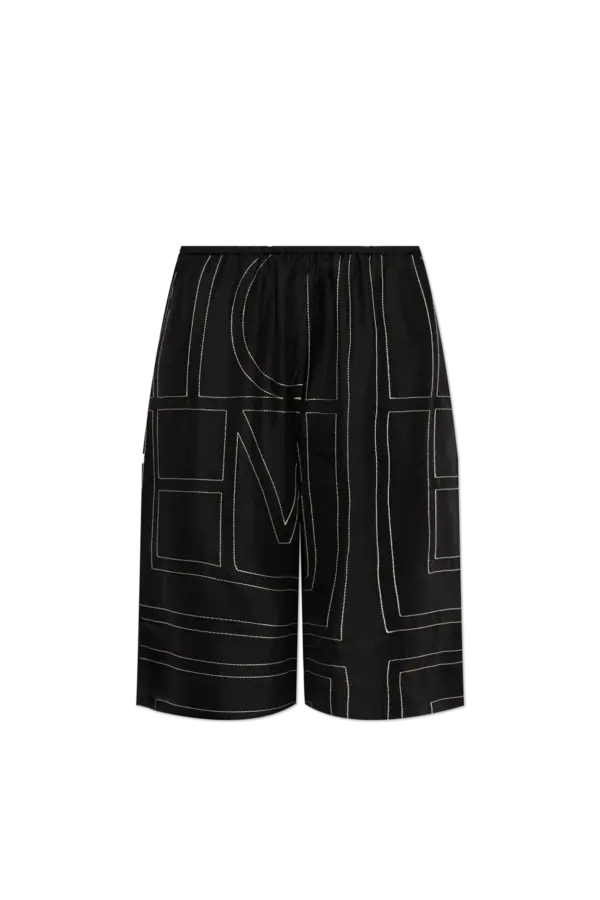 TOTEME Silk Printed Relaxed Fit Knee Length Shorts