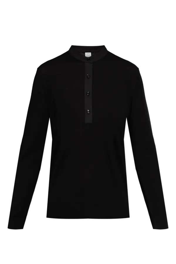 TOTEME Long Sleeve Wool Blend Top