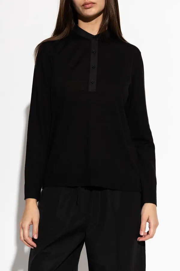 TOTEME Long Sleeve Wool Blend Top