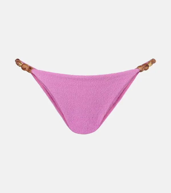 VIX PAULA HERMANNY Firenze Kiana Beaded Bikini Bottoms - Pink