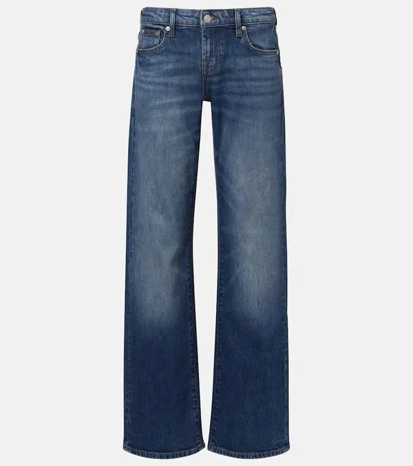 7 For All Mankind Low Straight Jeans - Blue