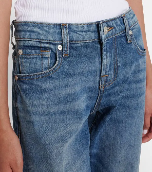 7 For All Mankind Low Straight Jeans - Blue