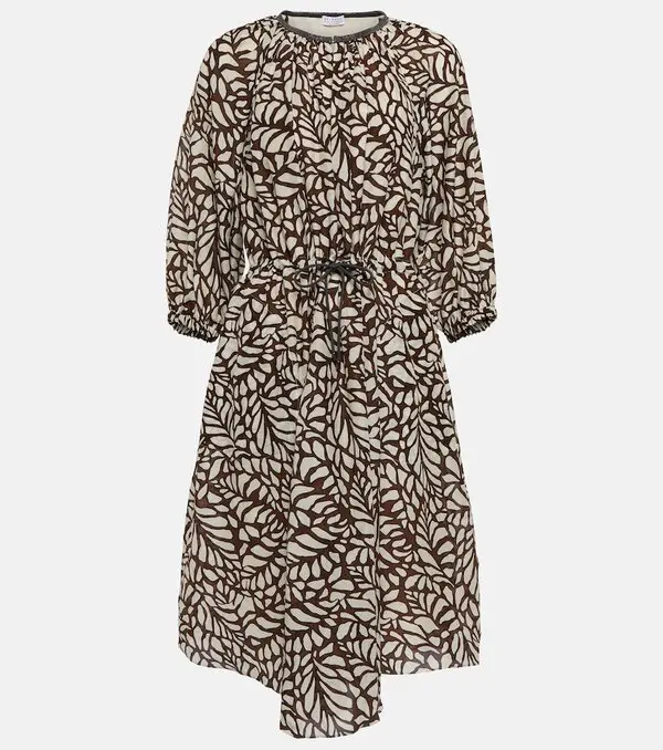 Brunello Cucinelli Cotton-blend Minidress - Multicoloured