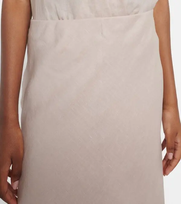 Brunello Cucinelli Linen Midi Skirt
