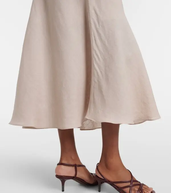 Brunello Cucinelli Linen Midi Skirt